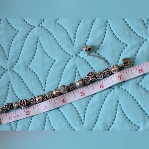 Pandora | Jewelry | Pandora Silver Gold Clasp Bracelet Theme Rose ...